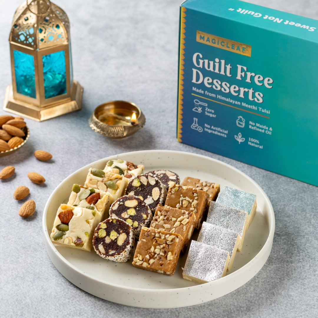 **FRESHLY MADE** 4-in-1 Dessert Combo Pack (Contains Kaju Katli, Almond ...