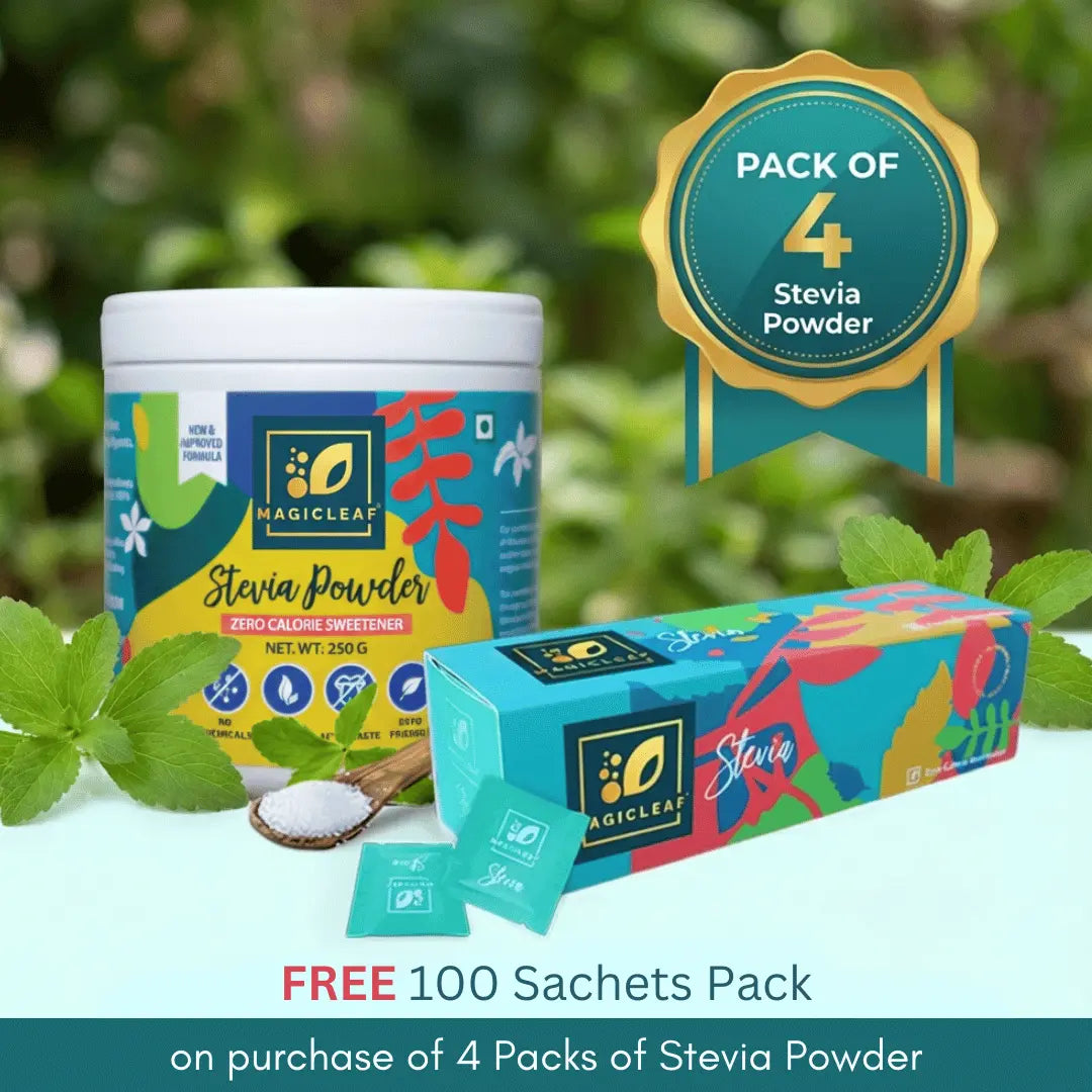 Stevia Powder (Pack of 4) + FREE 100 Sachets Stevia – Magicleaf